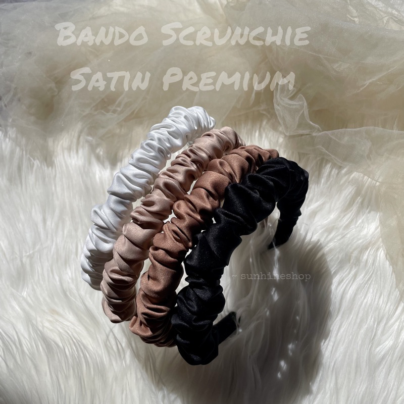 Jual (COD) BANDO SCRUNCHIE BANDO AWAN BANDO KERUT KECIL BAHAN SATIN ...