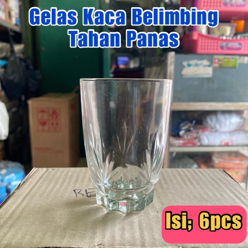 Jual Gelas Kaca Air Minum Tahan Panas Dingin / Gelas Kaca Lusinan ...