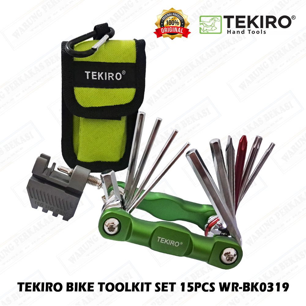 Jual TEKIRO 15Pc Kunci Sepeda Set Lipat Toolkit Set 15 Pcs Lengkap Tas ...