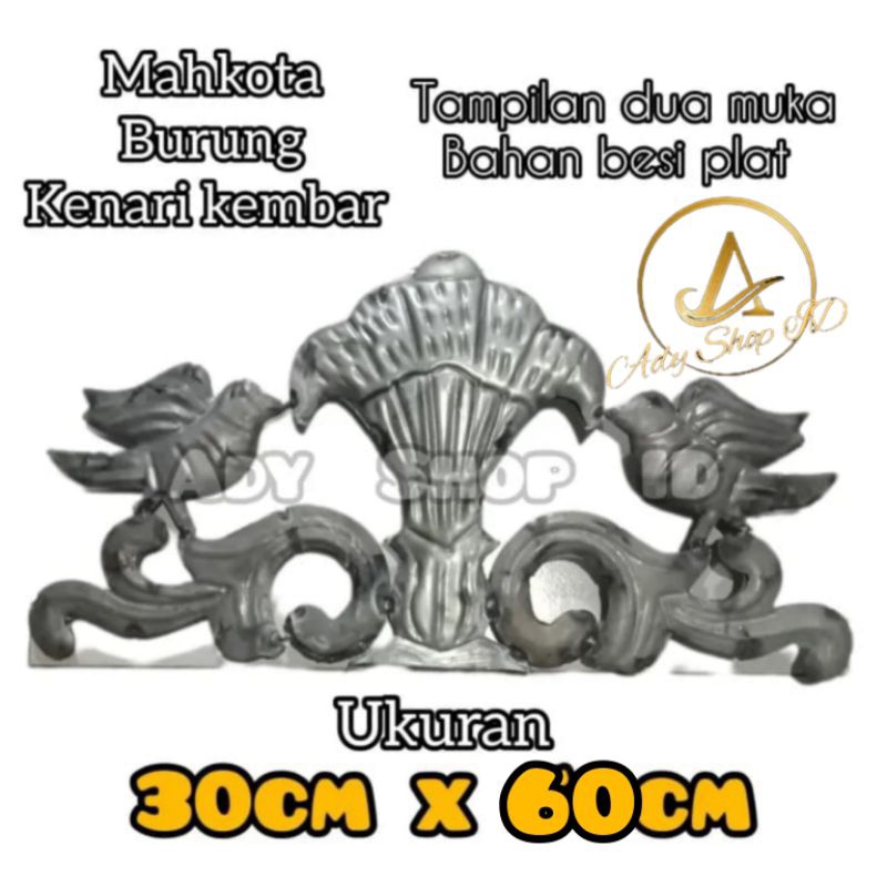 Jual mahkota burung kenari kembar ornamen pagar besi tampilan dua muka ...