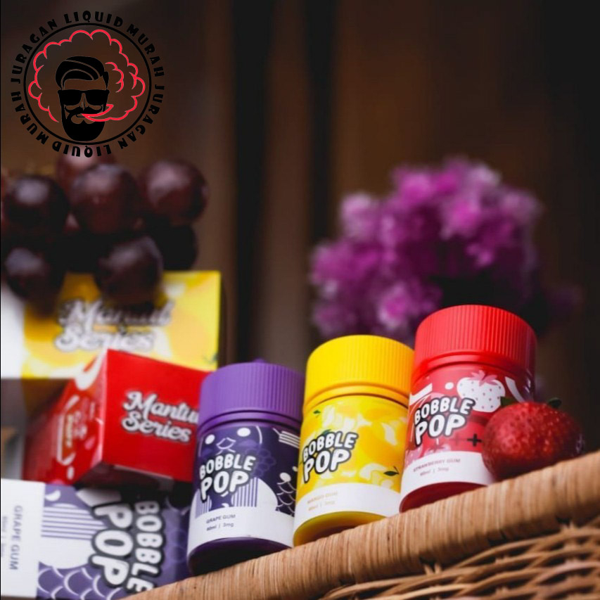 Jual BOBBLE POP LIQUID 60ML GRAPE MANGO STRAWBERRY GUM BY PUFF ...