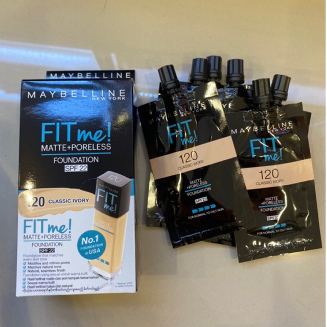 Jual Maybelline Fit Me Matte+Poreless Foundation SPF22 Sachet | Shopee ...