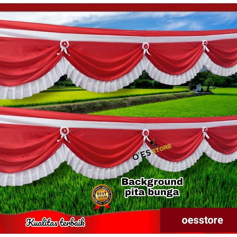 Jual BENDERA BACKGROUND UMBUL UMBUL GELOMBANG VARIASI PITA KUALITAS TERBAIK | Shopee Indonesia