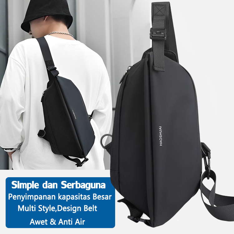 Jual Highland Tas Selempang Pria Keren Slinbag Cowok Hitam Casual Tas ...