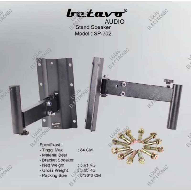 Jual Bracket Speaker Gantung Dinding BETAVO SP302 SP 302 ( Sepasang ...