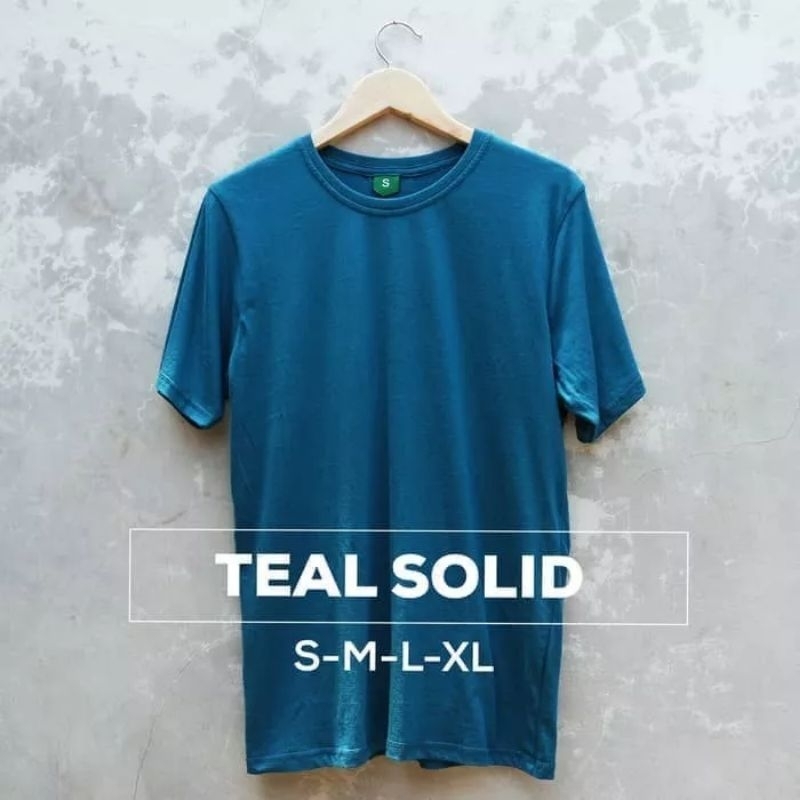Jual Kaos polos cotton combat 30s WARNA TEAL SOLID | Shopee Indonesia
