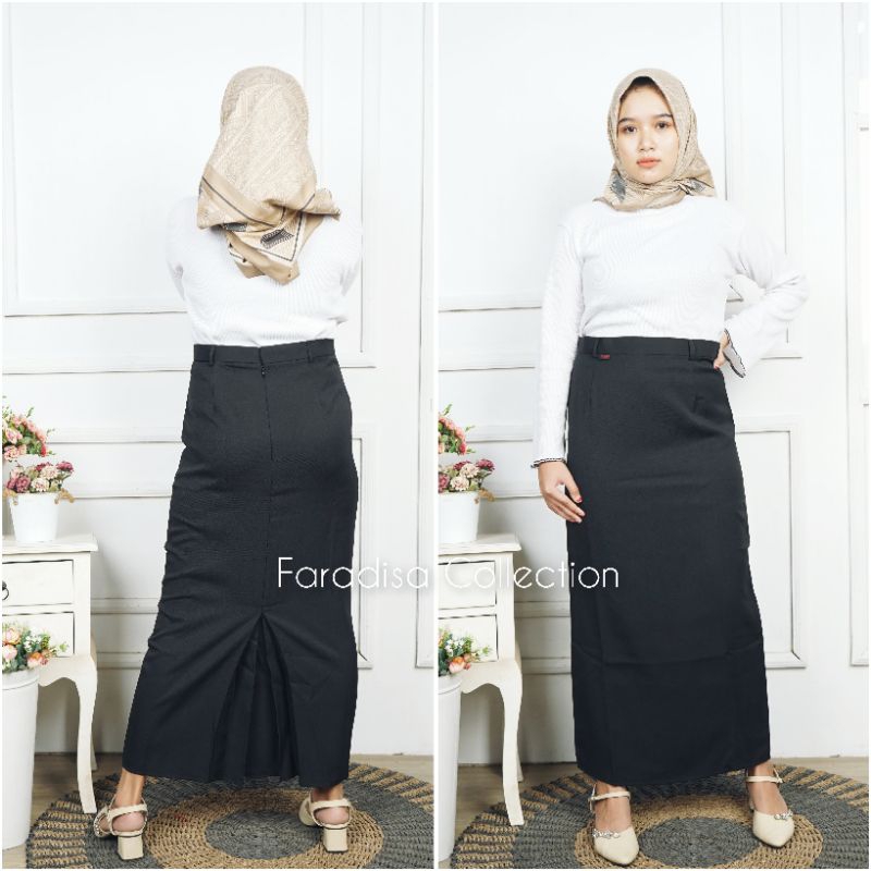 Jual Rok Span Rempel Belakang / Rok Kerja Wanita / Rok Guru / Rok Maxi ...