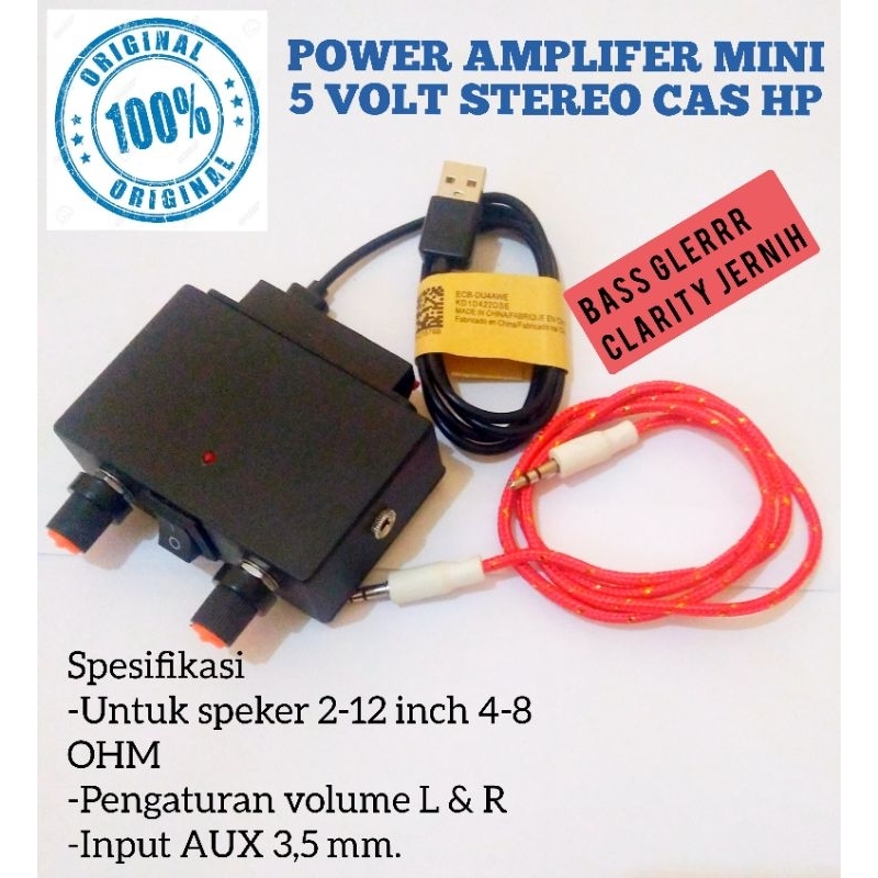 Jual Power Ampli Mini Audio Miniatur 5 Volt Cas HP | Shopee Indonesia