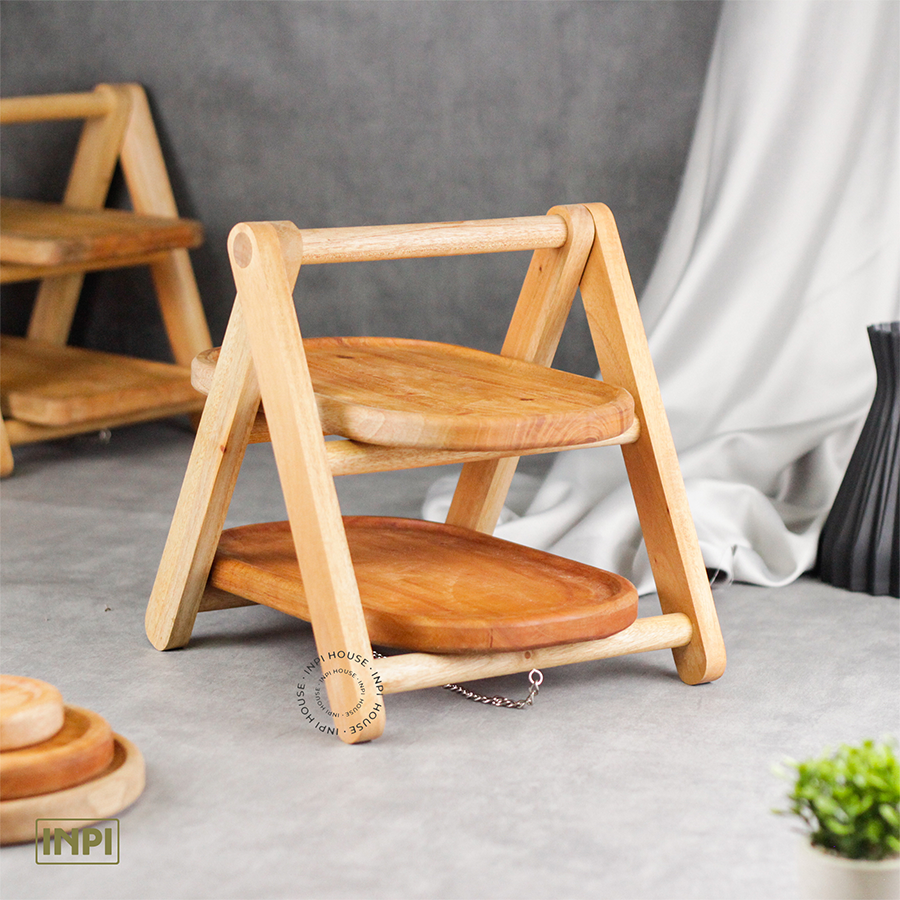 Jual INPI HOUSE - Rak Display Kayu Makanan Tatakan Kue 2 susun (Stand ...