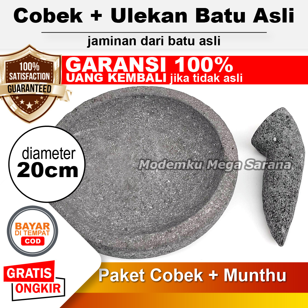 Jual Cobek Batu Asli Original + Ulekan Munthu Muntu Asli Muntilan ...