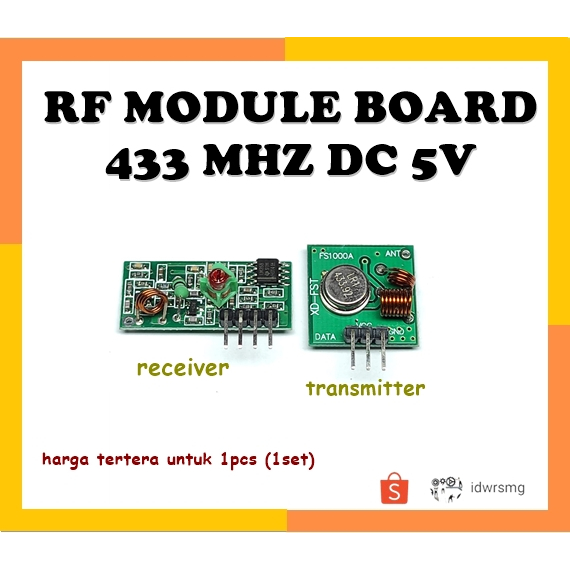 Jual RF MODULE BOARD 433 MHZ DC 5V wireless transmitter and receiver ...