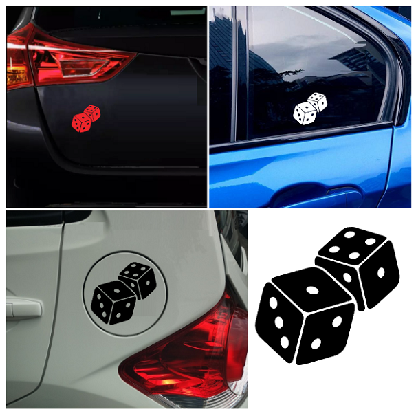 Jual Stiker Lucu Unik Body Kaca Mobil Cutting Sticker Model Dadu ...