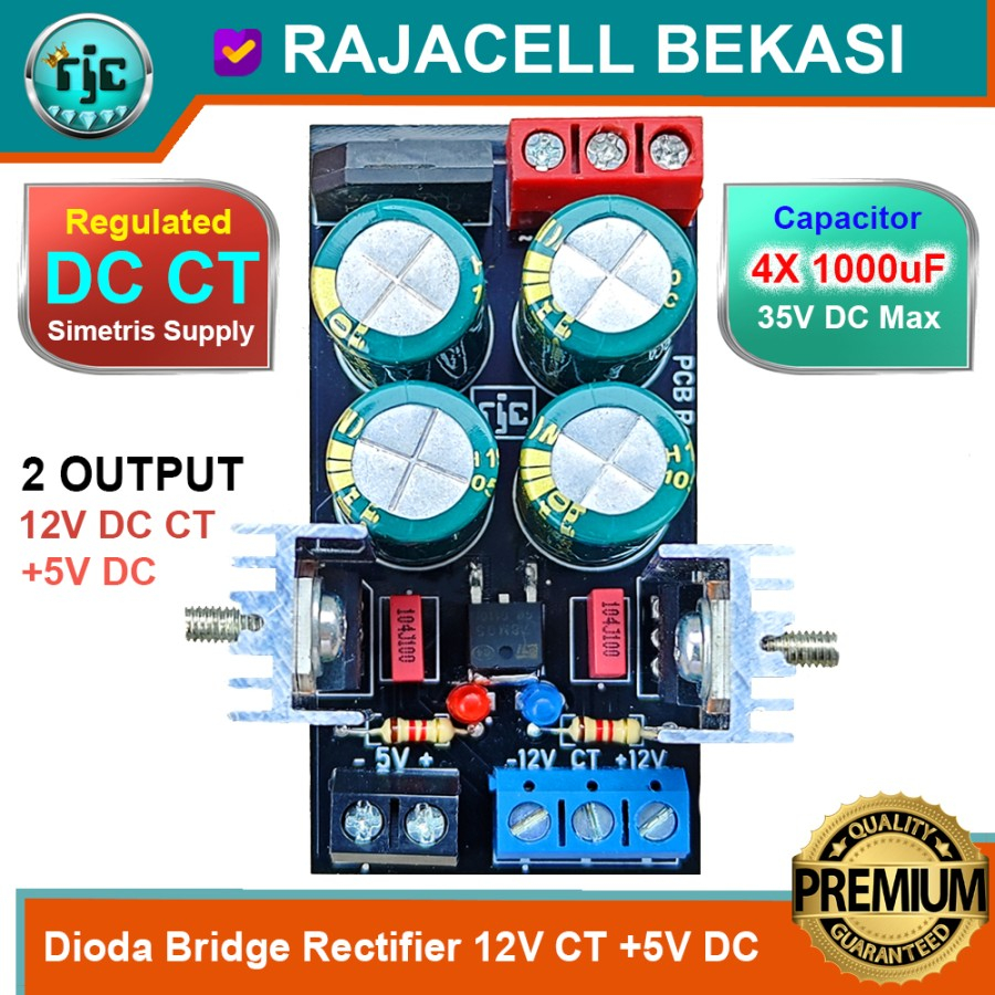 Jual DC Rectifier CT Penyearah Tegangan Power Supply Simetris 12V 15V ...