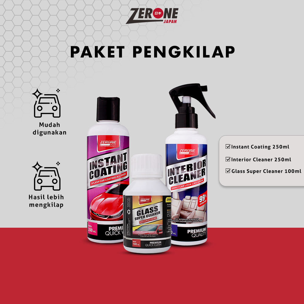 Jual Zerone Paket Coating Pembersih Mobil Pengkilap Jamur Kaca Body Wax ...