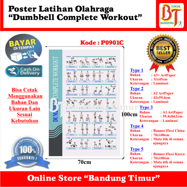 Jual POSTER LATIHAN OLAHRAGA - DUMBBELL COMPLETE WORKOUT | Shopee Indonesia