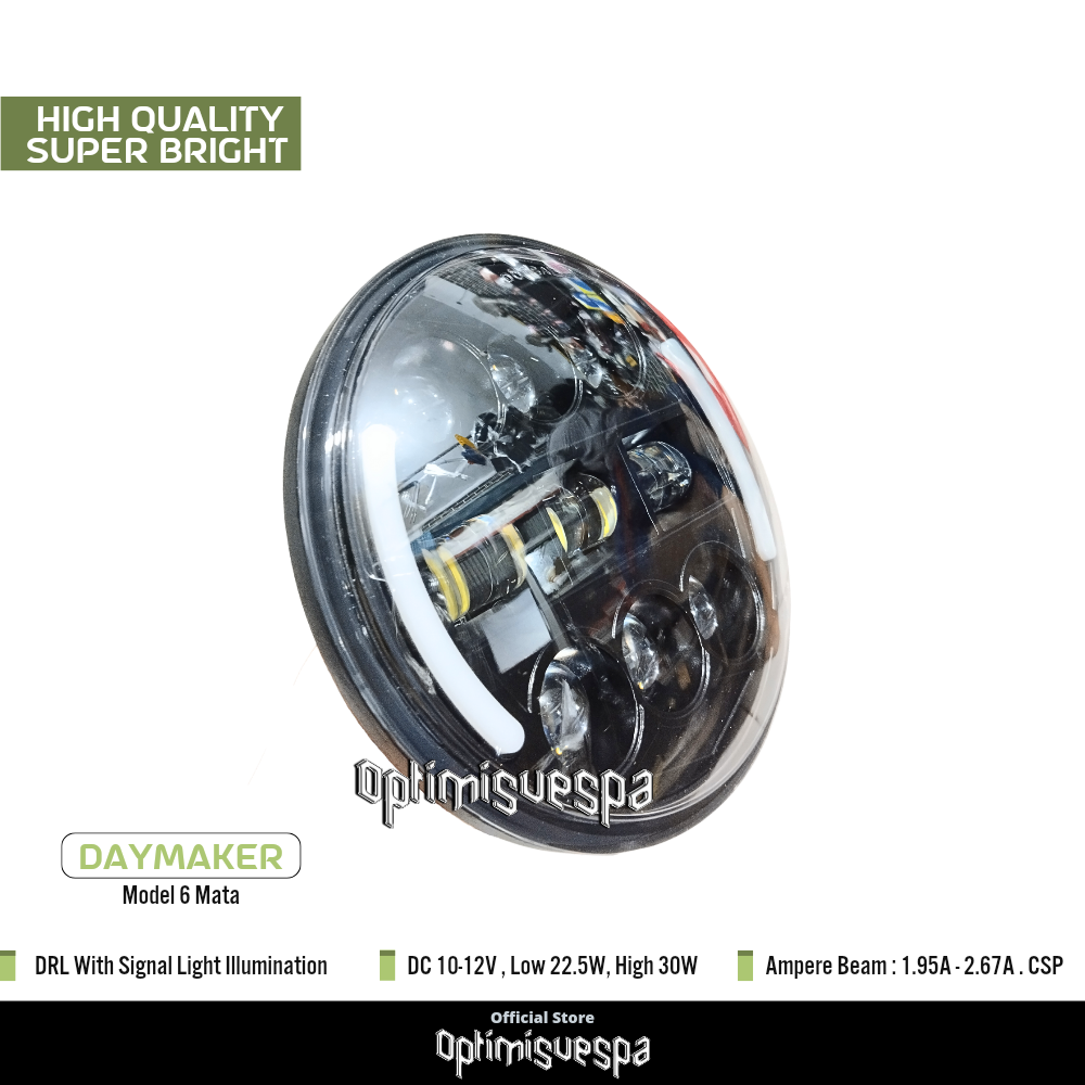 Jual Lampu Depan Reflekor Daymaker Batok Kepala Vespa NewPx | Shopee ...