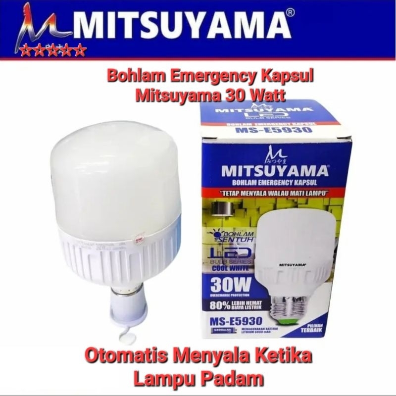 Jual Barseda LAMPU Bohlam LED Emergency Kapsul 30 Watt Otomatis Menyala Saat Mati Lampu ...