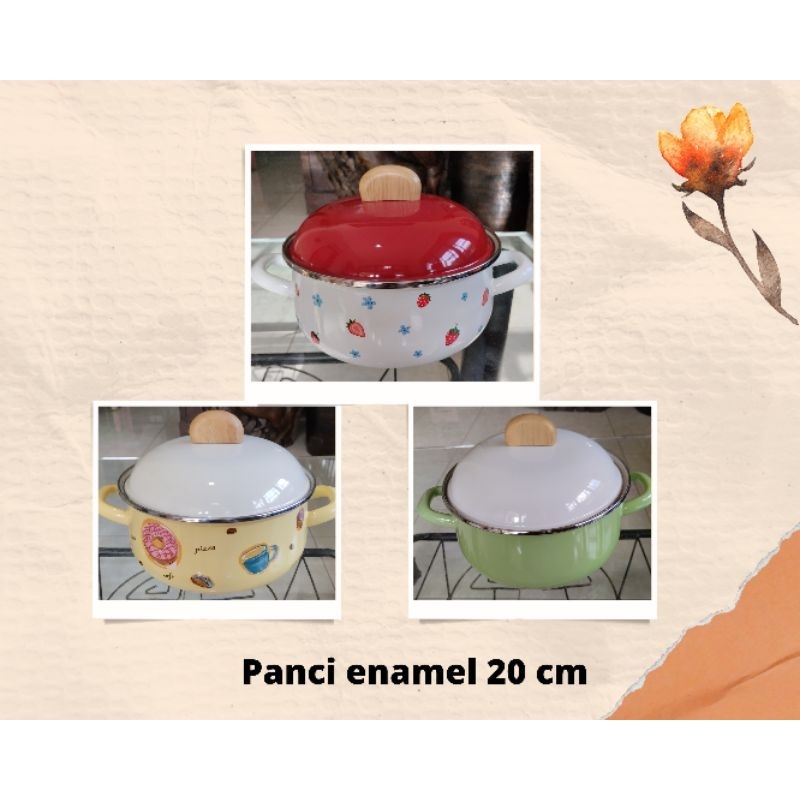 Jual Panci enamel krischef / panci kuning / panci hijau / panci ...