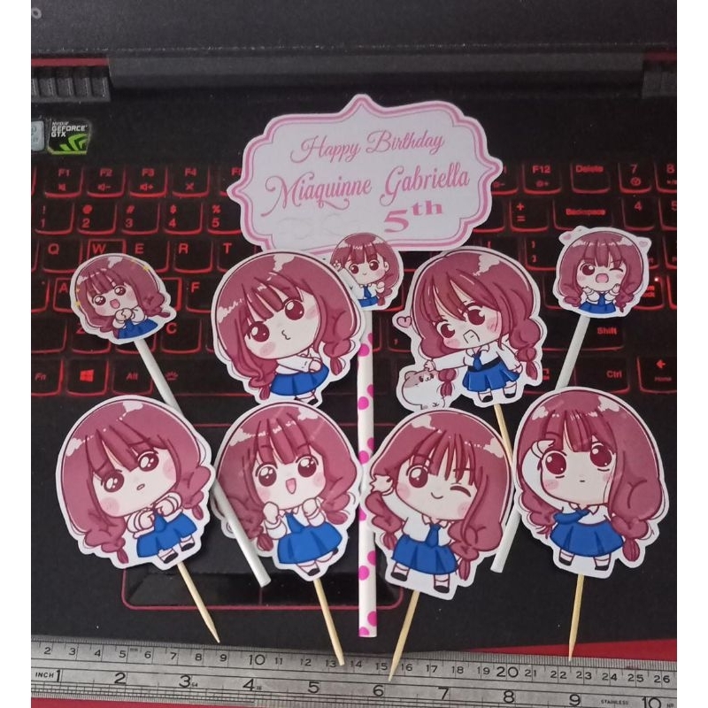 Jual cake topper hiasan kue girl school uniform cute anak lucu ...