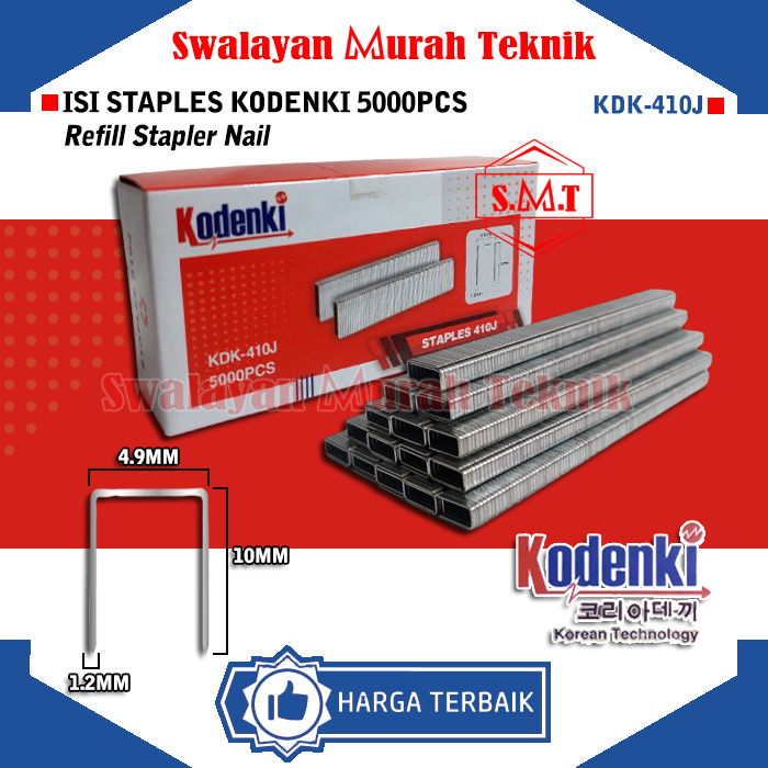 Jual KODENKI Isi Staples Angin 410J Air Stapler Refill Paku Tembak U ...