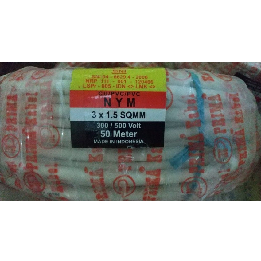 Jual KABEL LISTRIK MERK PRIMA NYM 3x1.5 / 3x1,5 PER ROLL / @ ROLL ...