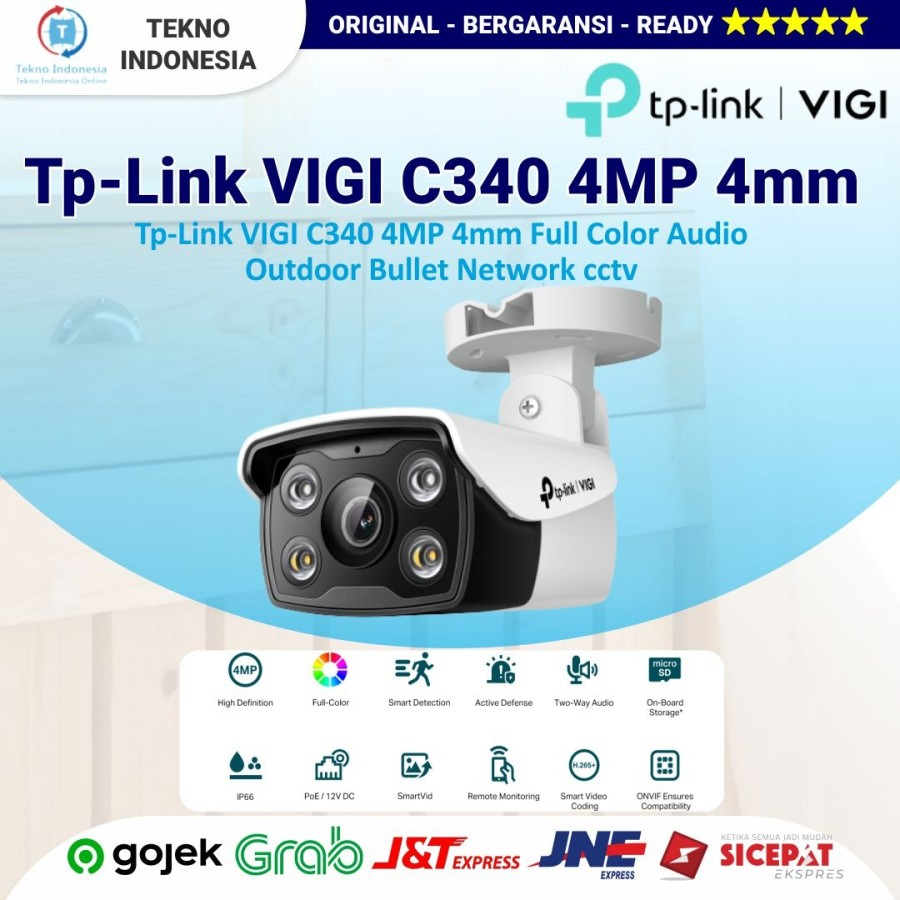 Jual TP Link VIGI C340 4MP Full Color Audio Outdoor IP Camera CCTV ...