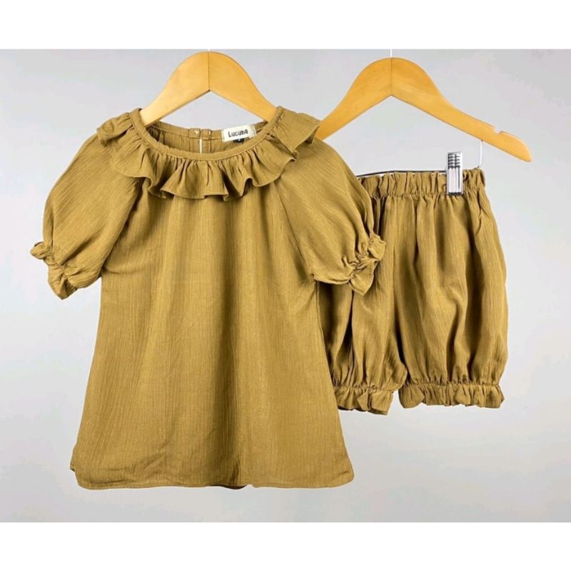 Jual Setelan Anak Rayon Dahlia warna coklat Lucuna Size 1-5 Thn ...