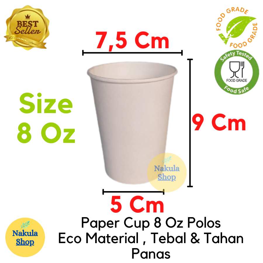Jual GROSIR 1 DUS Paper Cup 8 Oz / Gelas Kertas Putih 240 ml - Tanpa Tutup - Termurah! | Shopee ...