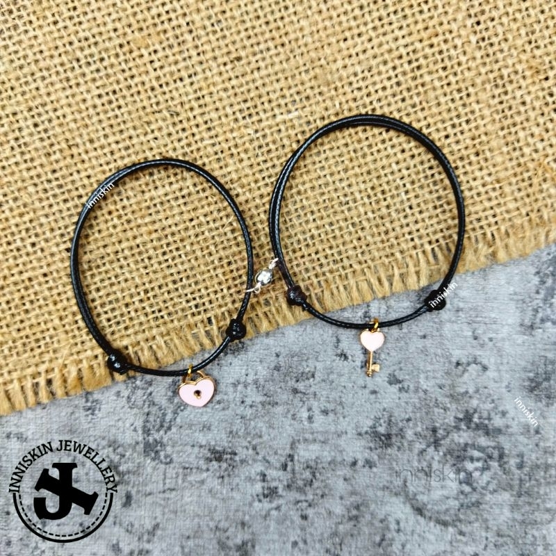 Jual (Pink) 1 Pasang Gelang Love & Key Couple / Gelang Love / Gelang ...