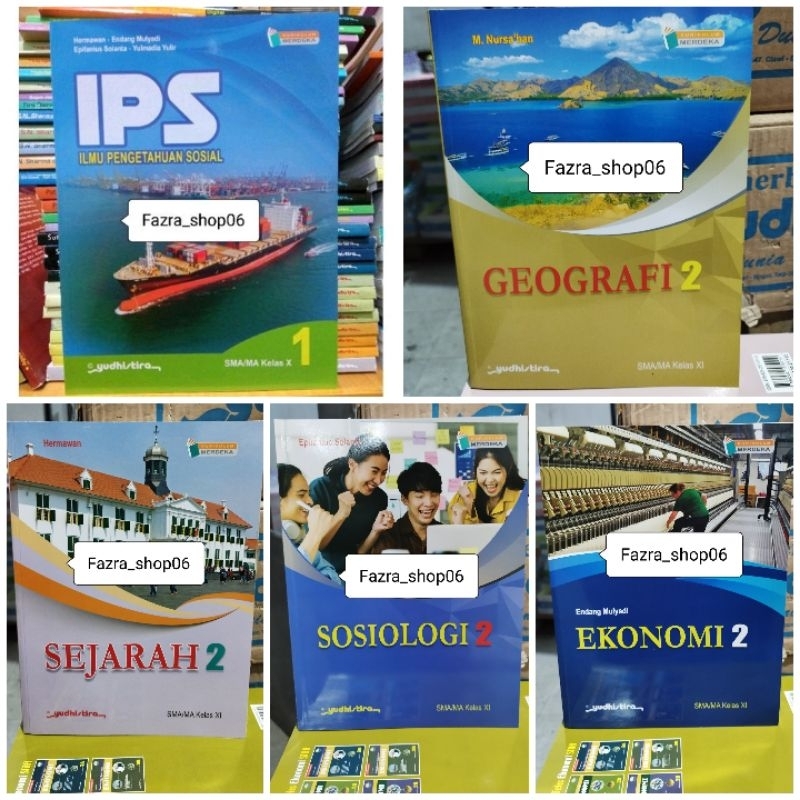 Jual Buku IPS sma ma kelas 1 10, Sejarah Sosiologi Geografi Ekonomi sma 2 11 kurikulum merdeka ...