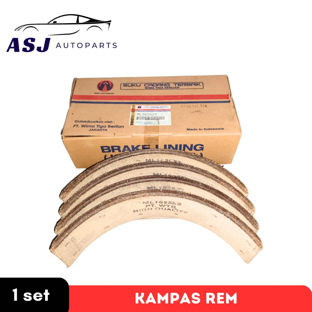 Jual Brake Lining / Kampas Rem Roda Depan = Belakang Colt Diesel PS100 / Ragasa PS100 / Canter ...