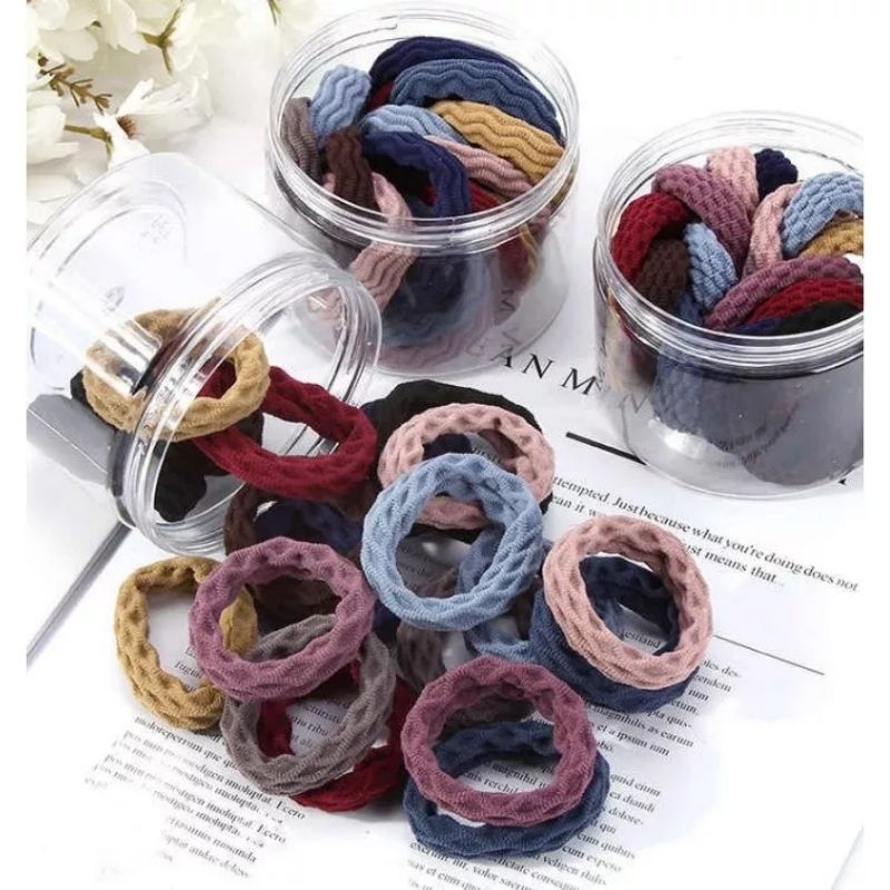 Jual IKAT RAMBUT ELASTIS/ KARET FASHION WANITA IMPORT FREE TOPLES/12 ...