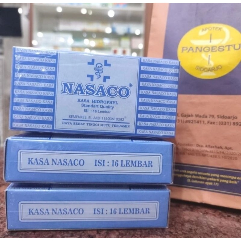 Jual Kasa Hidrofil Nasaco 1 Box 16 Lembar / Perban Hidrophyl Nasako / Verban Hidrofil Nazaco ...