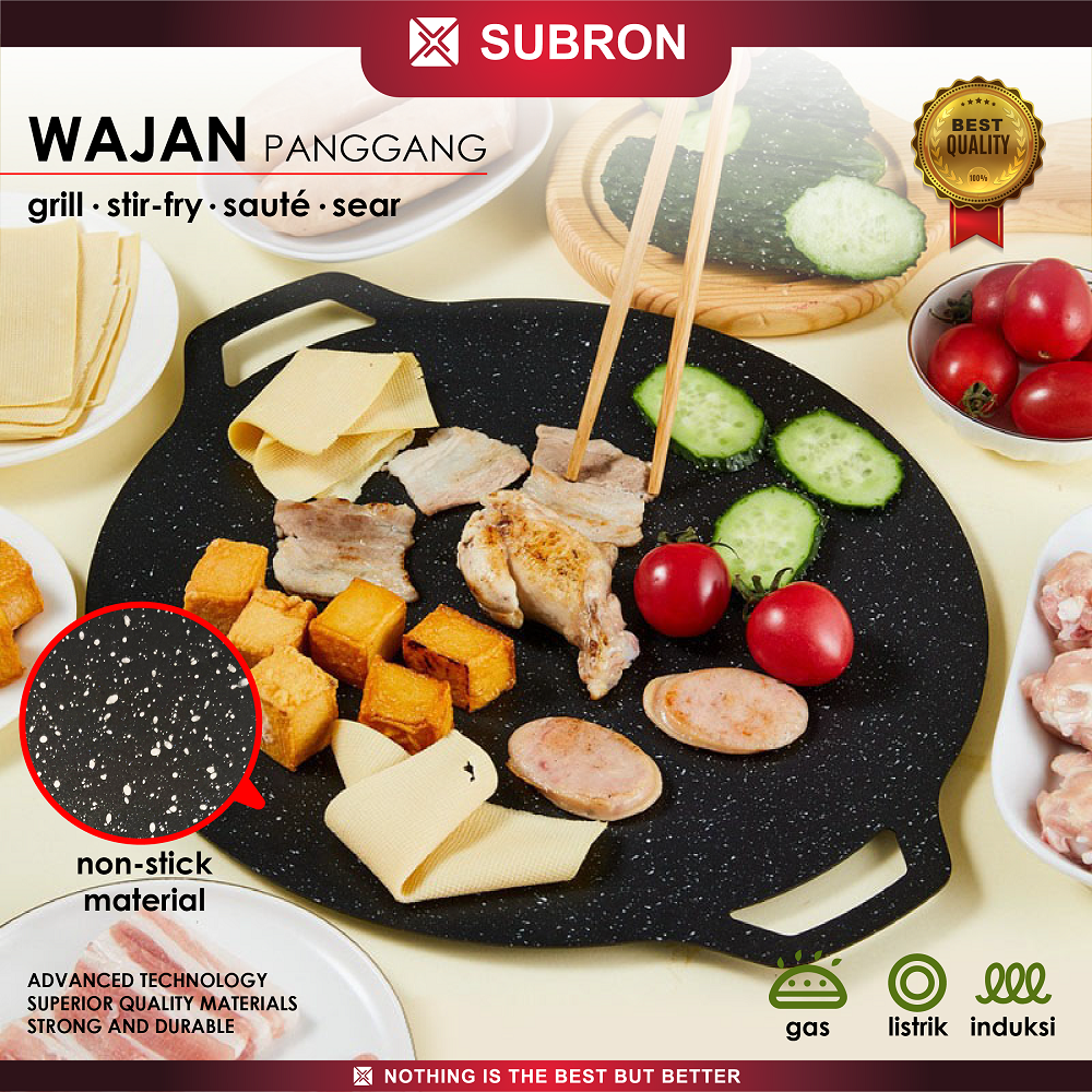 Jual SUBRON Wajan Bulat Pemanggang 34cm 36cm 38cm Anti Lengket Grill ...