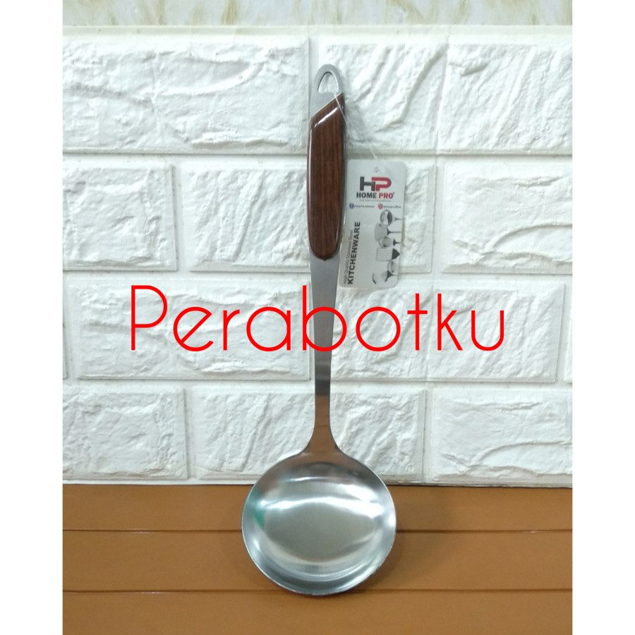 Jual Sinduk Stenlis Gagang Motif Kayu BX-49 Home Pro / Sendok Kuah ...