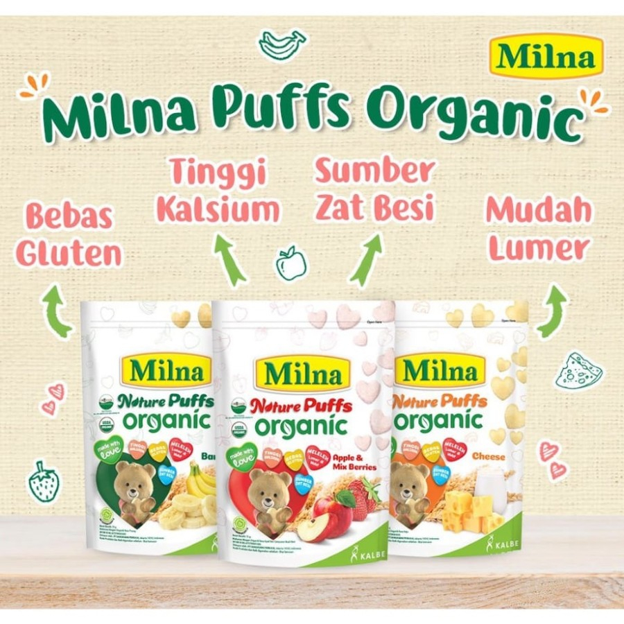 Jual Puff MILNA Nature Puff Organic Pouch 15gr | Shopee Indonesia