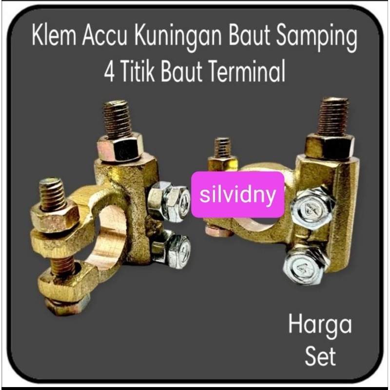 Jual Klem Terminal Aki Kuningan Baut Samping | Shopee Indonesia