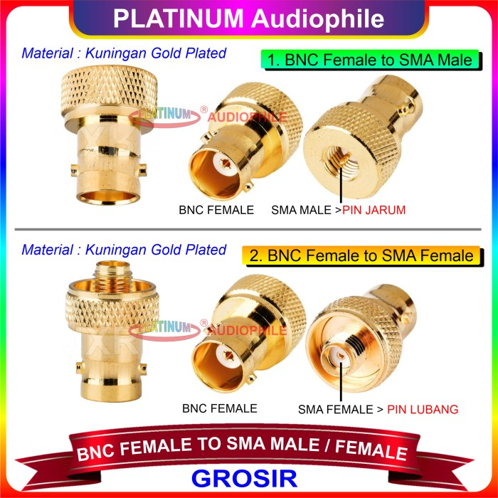 Jual Konektor BNC to RP-SMA RPSMA Male Female B-1 2 Connector RF Adapter Modem Wifi Router ...
