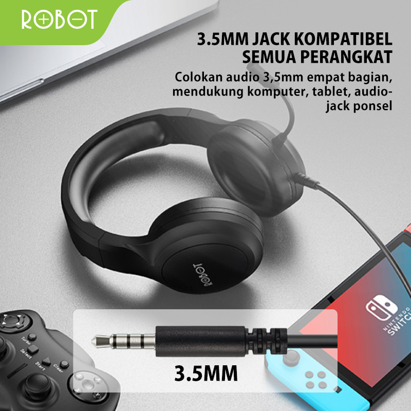 Jual ROBOT Headphone Kabel Stylish Suara Super Bass Nyaman Ditelinga ...