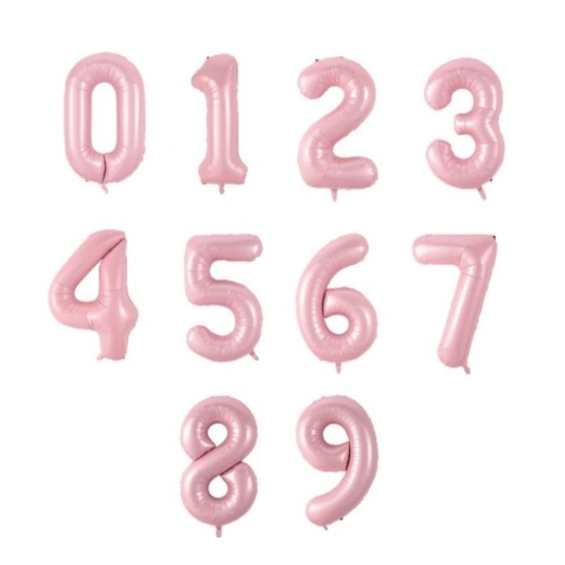 Jual Balon Foil Angka Pink Doff 40cm, Balon Angka Pink Doff 16 inch ...