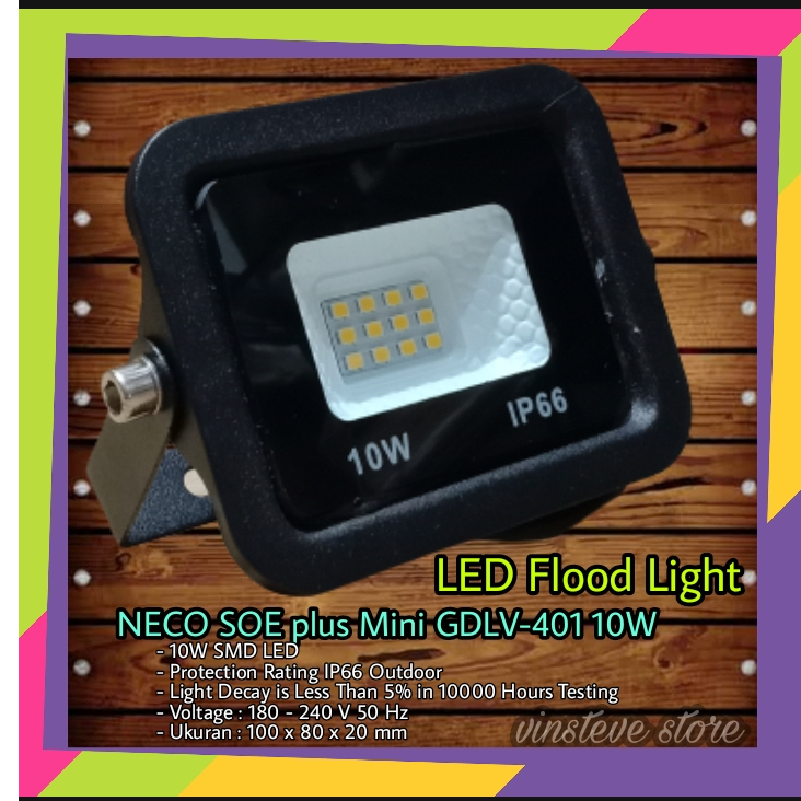 Jual Lampu Sorot LED NECO SOE Plus Mini 10 W atau LED Flood Light 10 ...