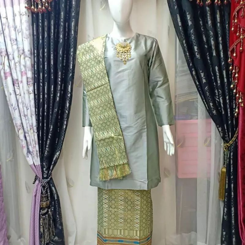 Jual COD SET BAJU KURUNG TAFETA ROK SONGKET SALENDANG/BAJU KURUNG MELAYU/BAJU KURUNG PESTA ...