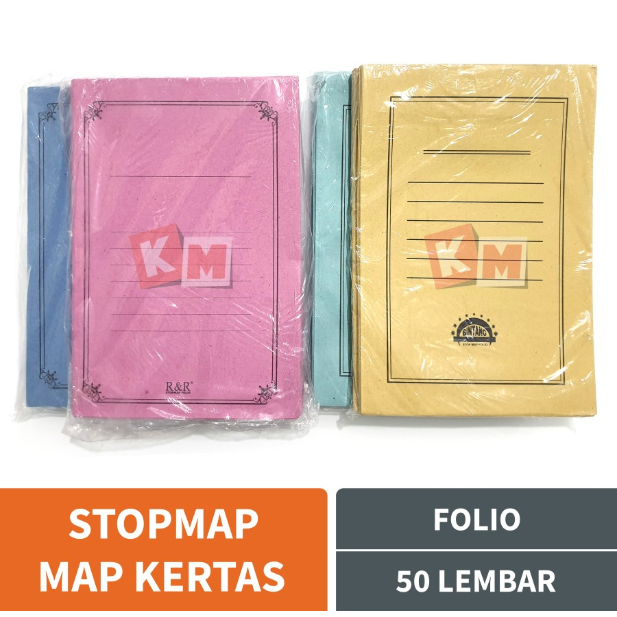 Jual Stopmap / Stop Map / Map Kertas Folio 1 Pack Isi 50 Lembar ...