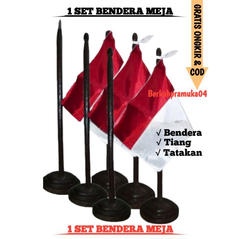 Jual Bendera Meja + Tiang / Bendera Meja Indonesia / 1 Set Bendera meja ...