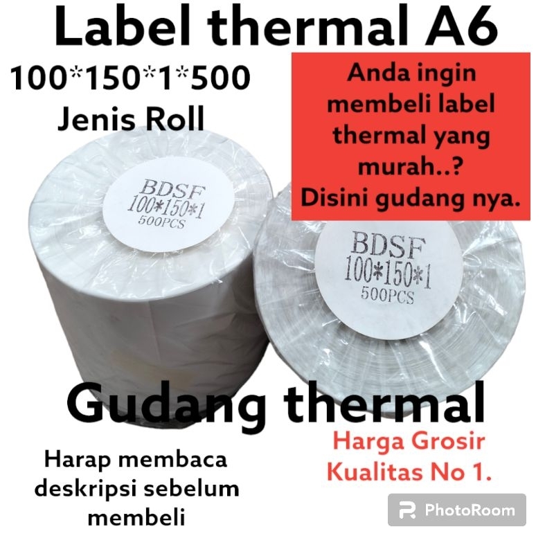 Jual Label Thermal A6 100*150*1*500 jenis Roll. | Shopee Indonesia