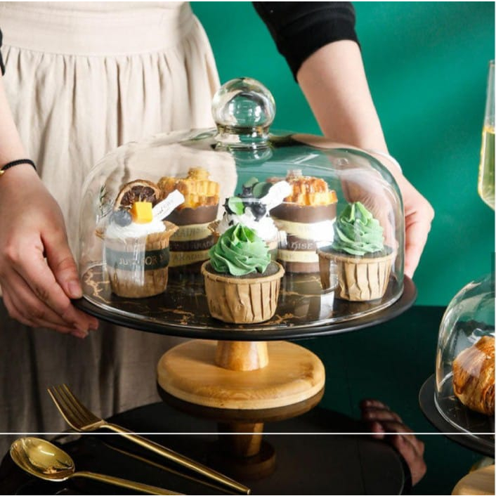 Jual JKT Mall Tempat Kue Motif Canada Tatakan Kayu Hitam Putih Mewah ...