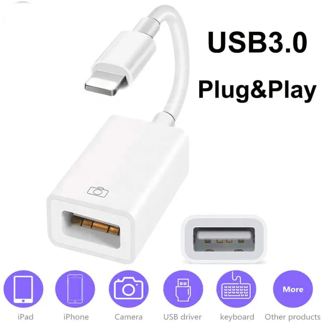 Jual USB OTG iphone Female to Lightning 8 Pin OTG Cable for iPad 4/Air cocokkan iphone ori JH ...