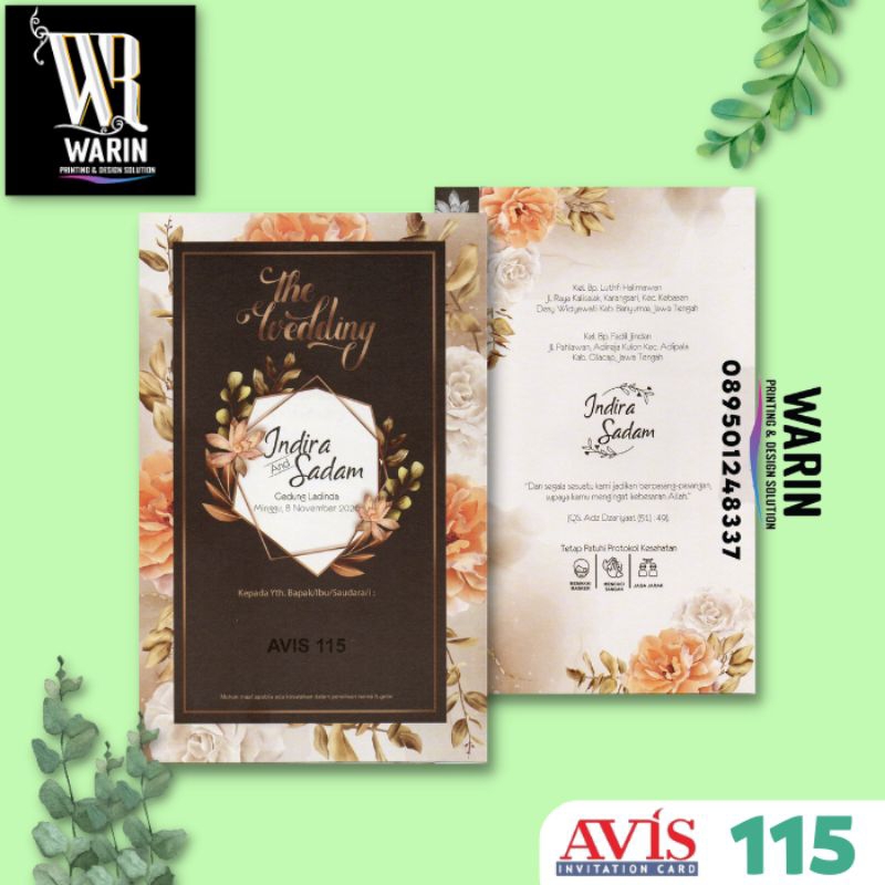 Jual Undangan pernikahan custom Avis 115 free plastik satuan | Shopee ...