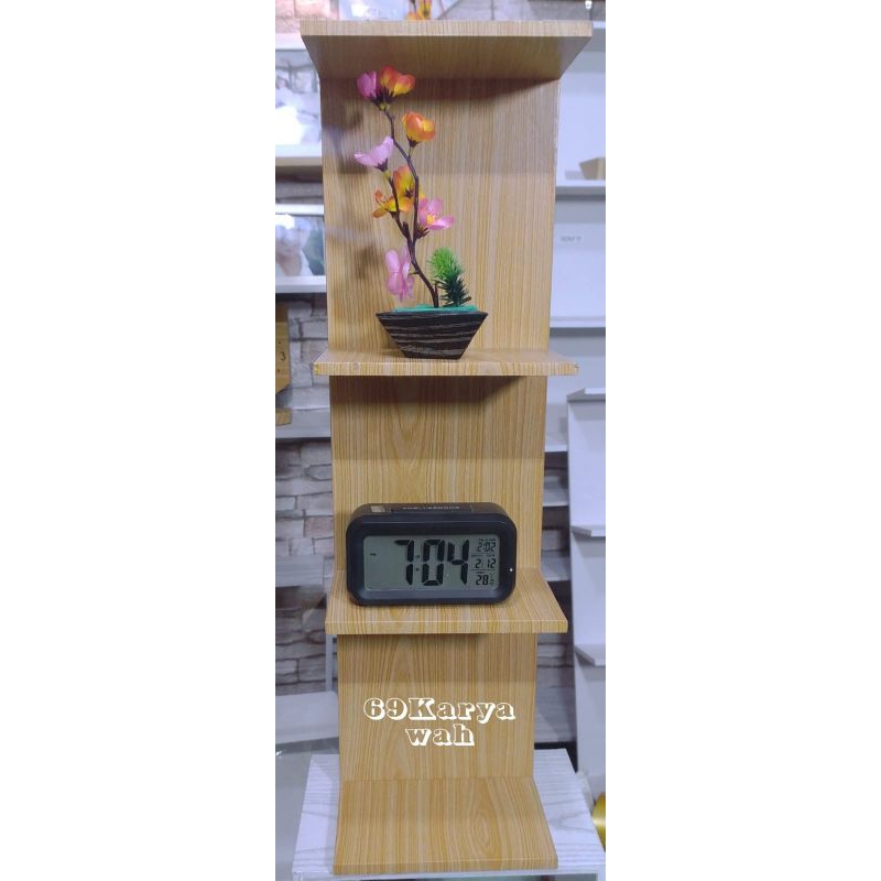 Jual RAK DINDING COKLAT MUDA 4 TINGKT PRAKTIS || RAK GANTUNG || RAK ...