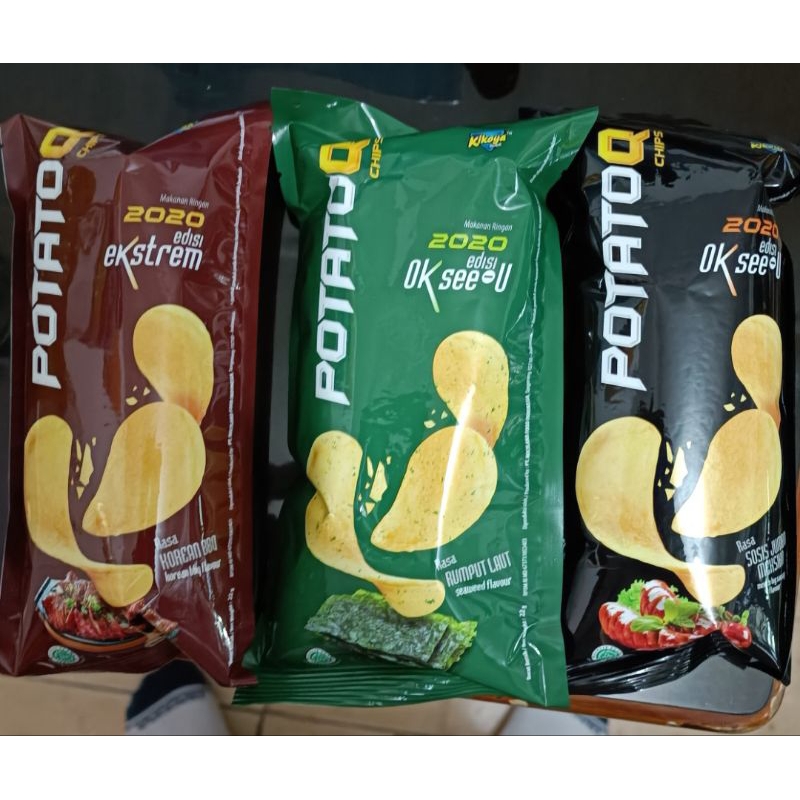 Jual Potato q chips kentang kemasan 22gr*10bks | Shopee Indonesia